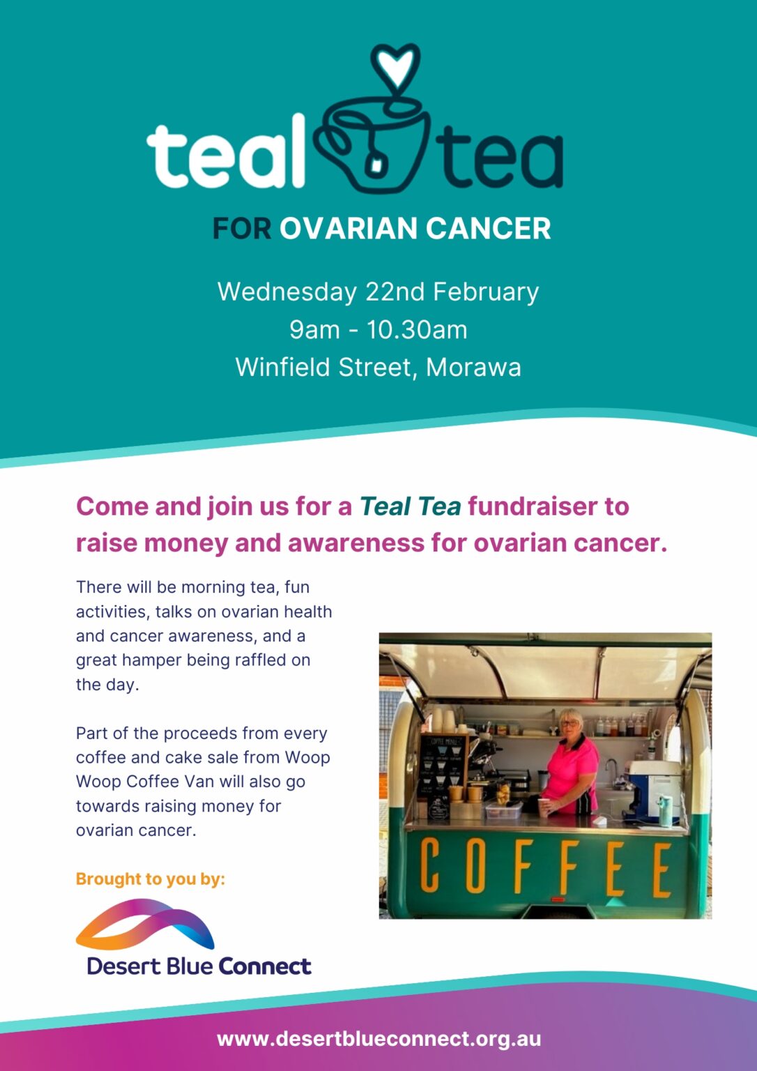 Morawa Teal Tea For Ovarian Cancer | Desert Blue Connect