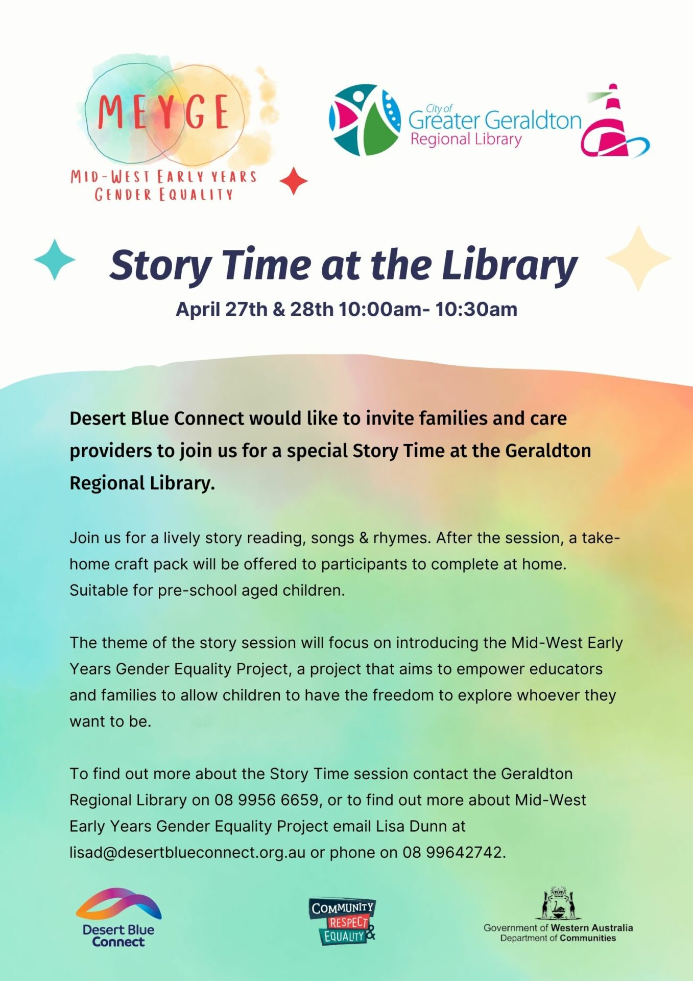 Mid West Early Years Gender Equality Project | Desert Blue Connect