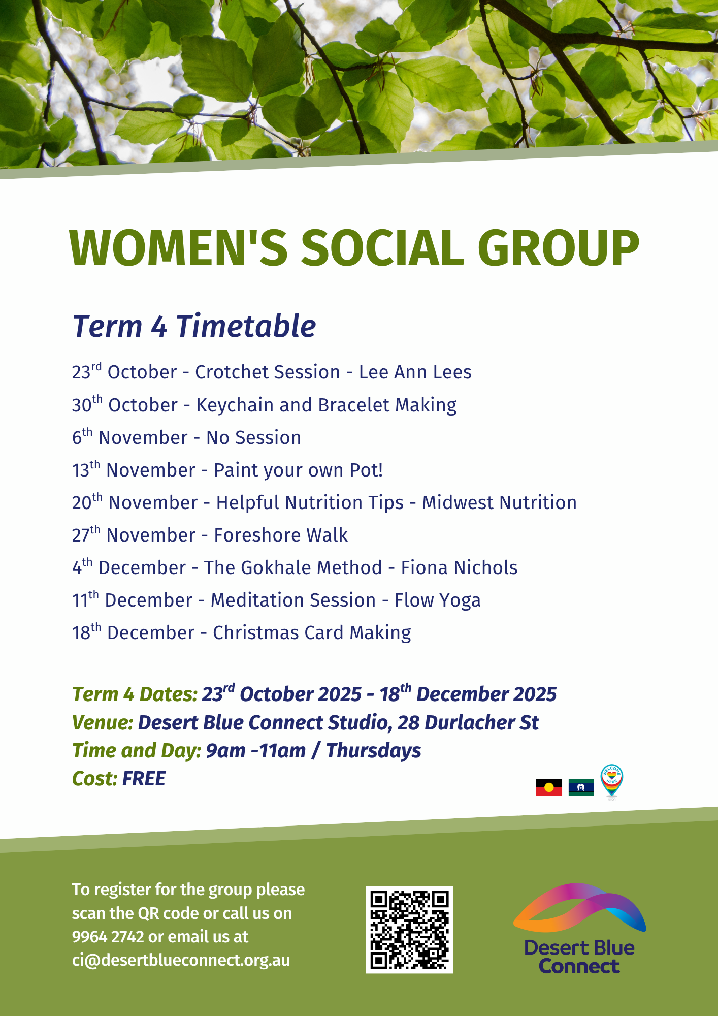 Women’s Social Group (Term 4) | Desert Blue Connect